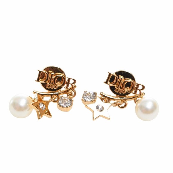 Dior | Jewelry | Christian Dior Rhinestone Pearl Star Logo Charm ...